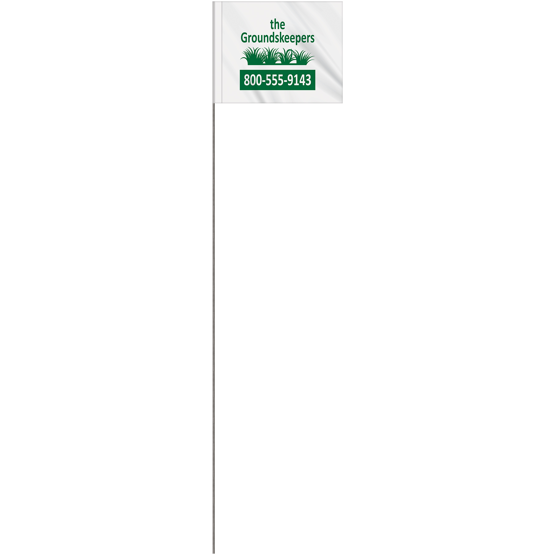 1-Color 4 x 5" Custom Marking Flag with 21" Wire Staff