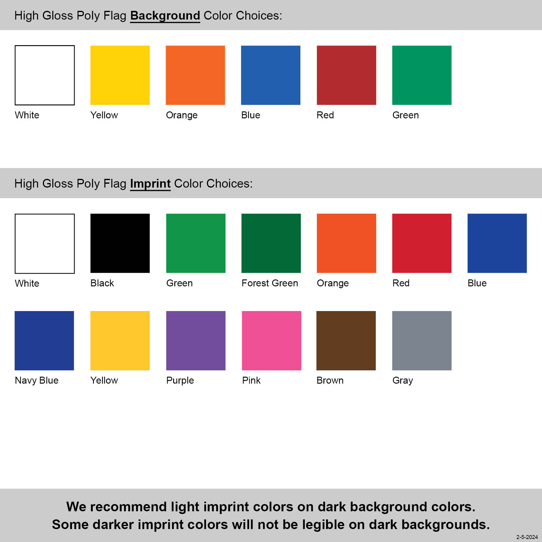 1-Color 4" x 5" Custom High Gloss Polyethylene Marking Flag with 21 ...