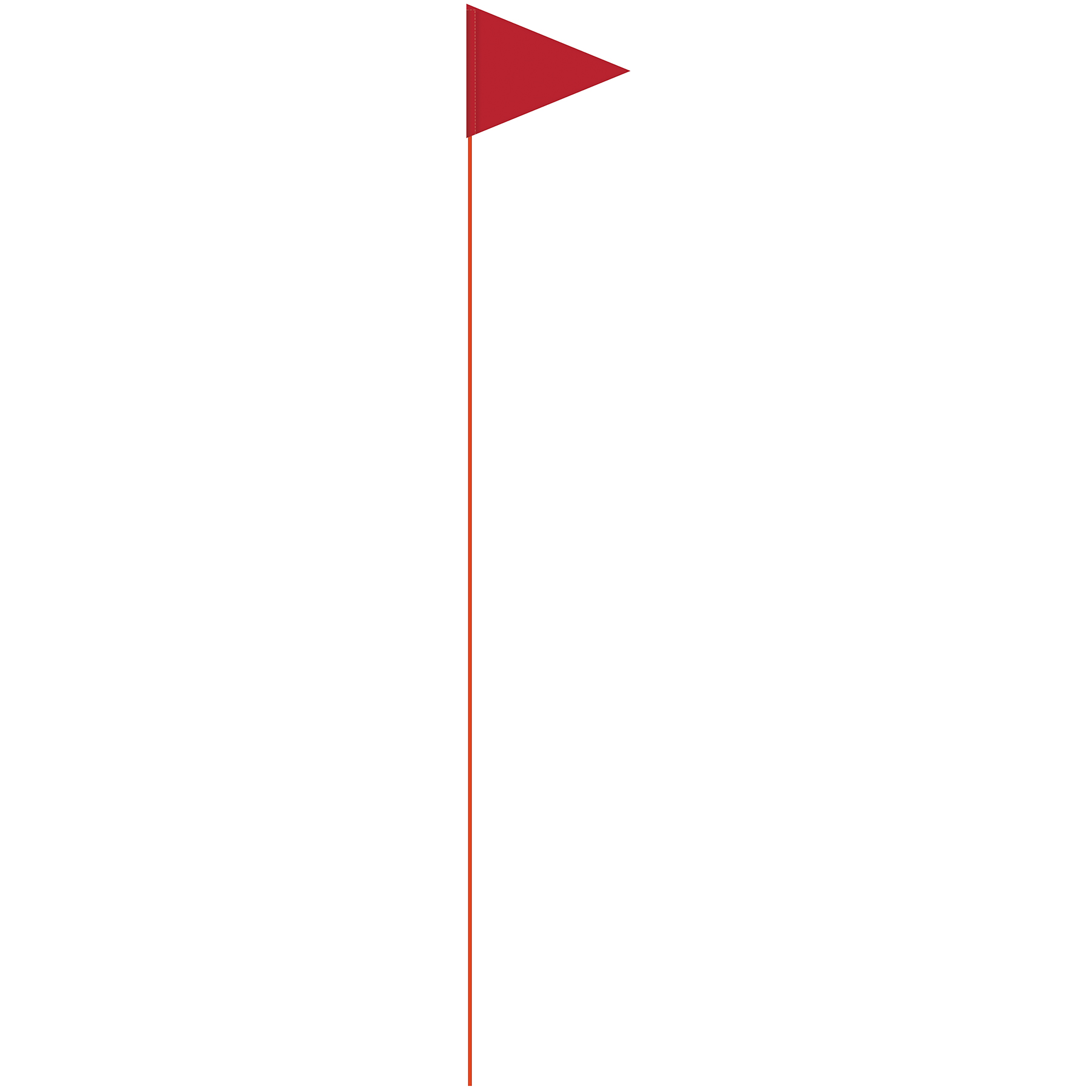 Solid Color Red Pennant Field Flag w/Orange Staff