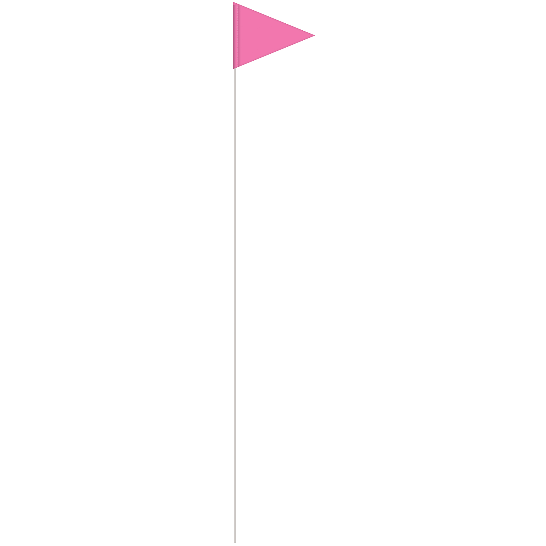 Solid Color Pink Pennant Field Flag w/White Staff