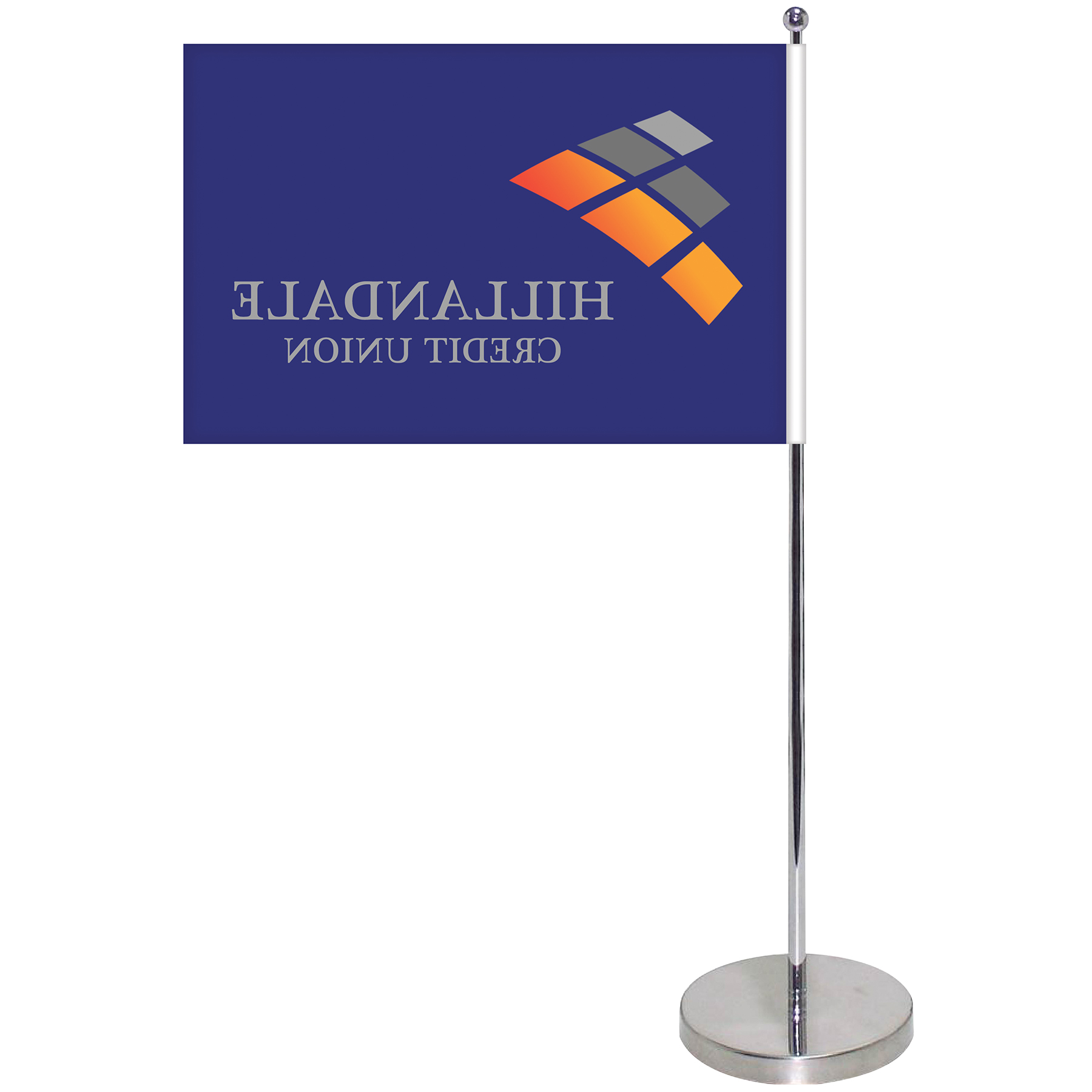 10.5-19" Metal Telescopic Flagpole w/ Single Reverse Flag