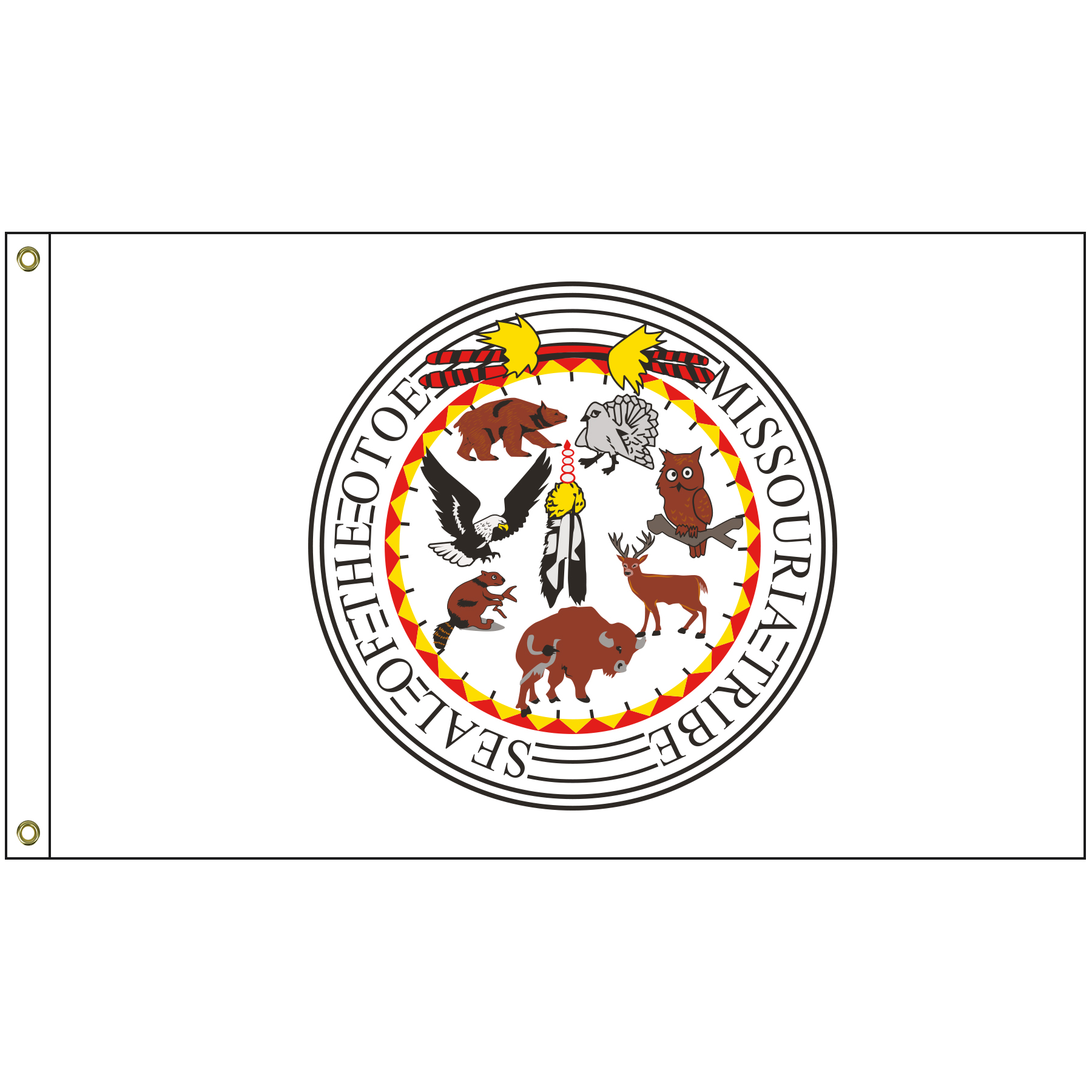 4' x 6' Otoe-Missouria Tribe Flag w/ Heading & Grommets