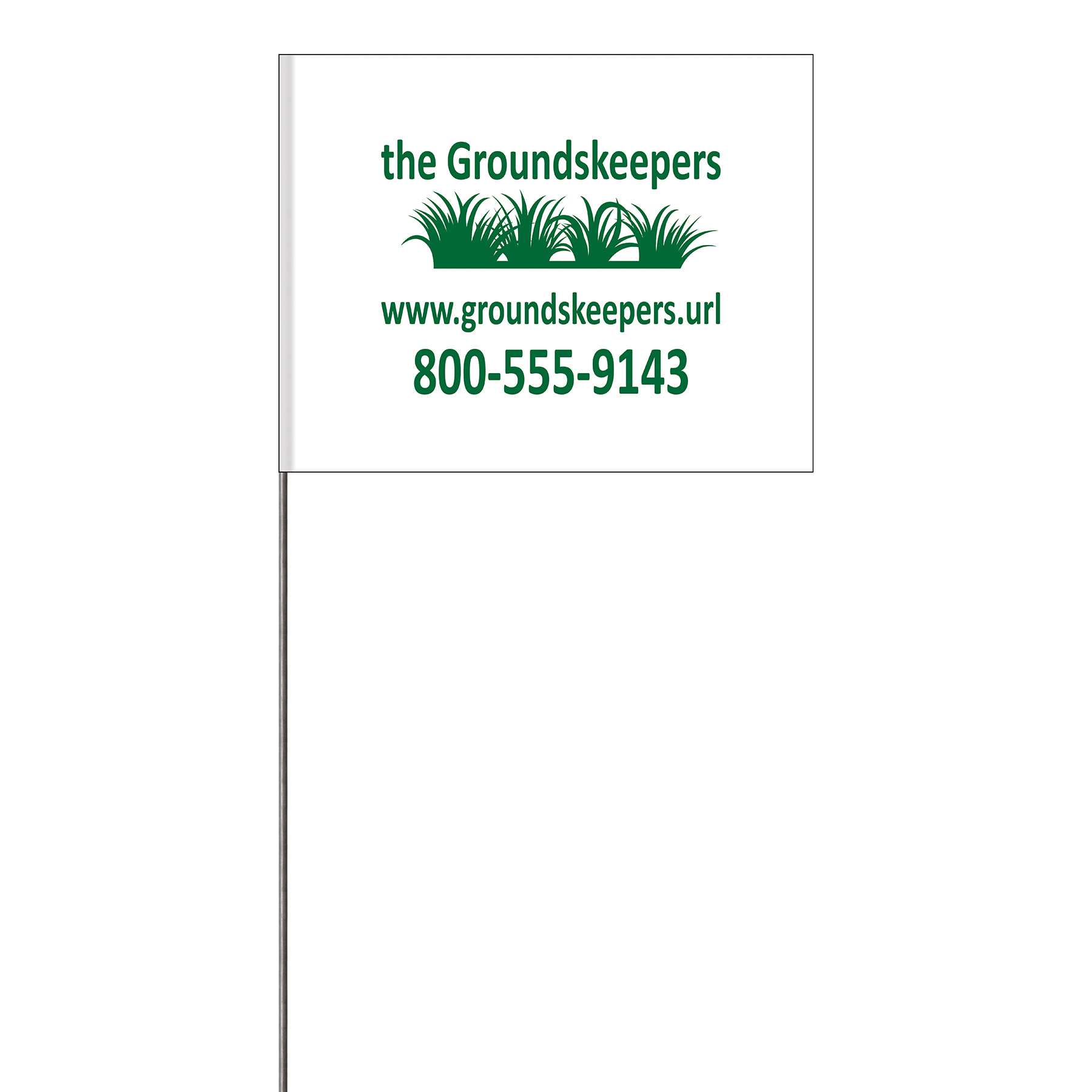 1-Color 4 x 5" Custom Marking Flag with 21" Wire Staff