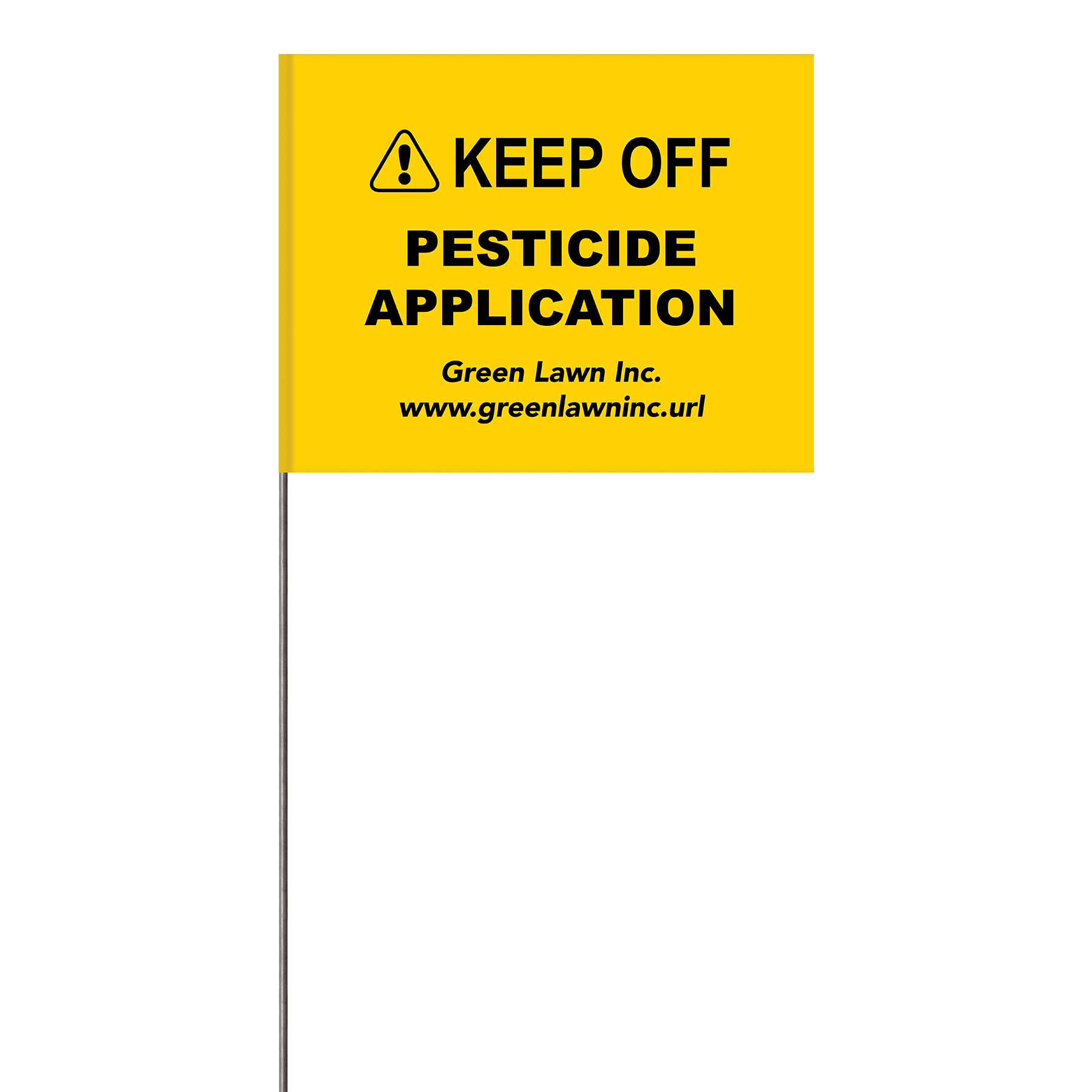 1-Color 4 x 5" Custom Marking Flag with 15" Wire Staff