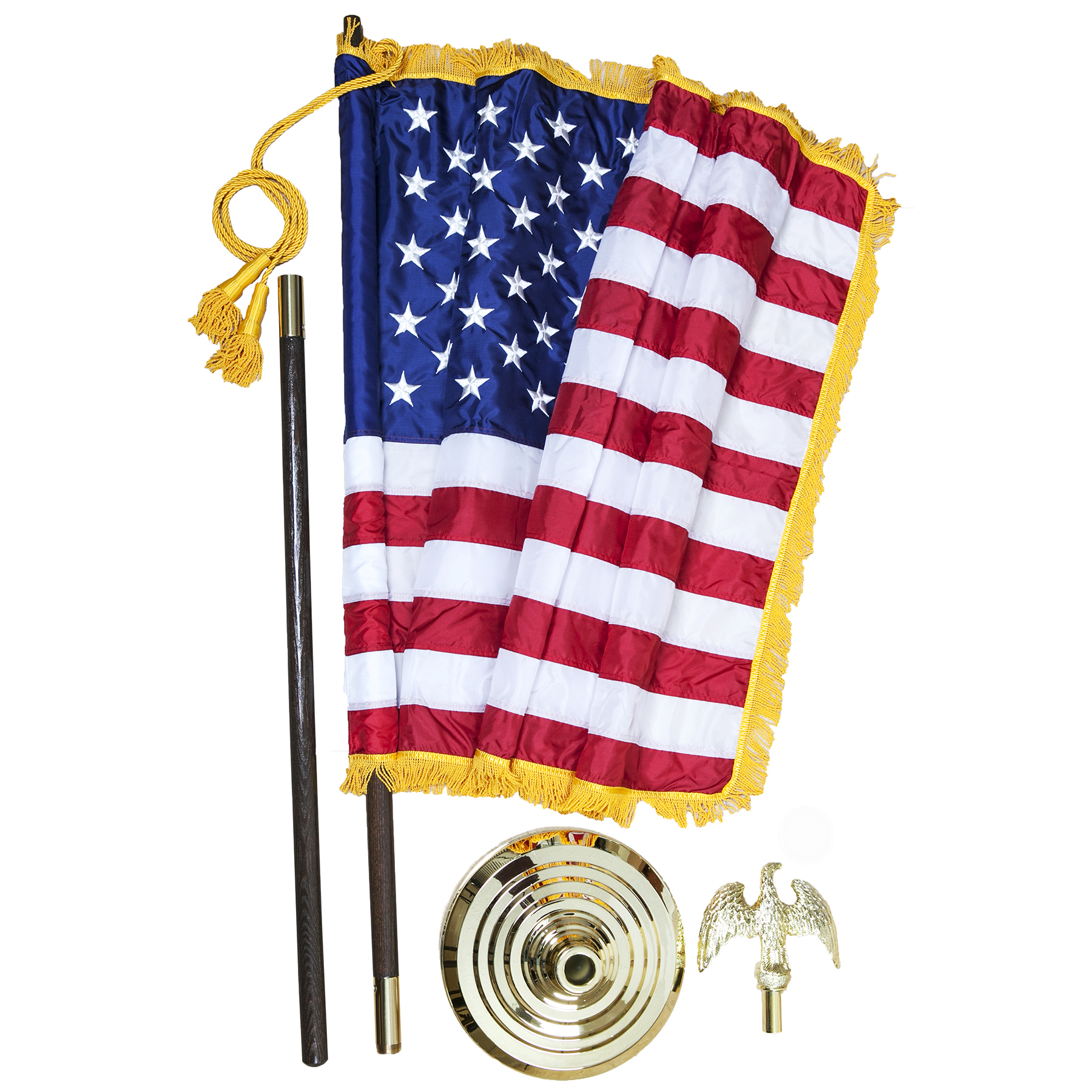 8' US Indoor Parade Set with 3' x 5' Nylon Flag