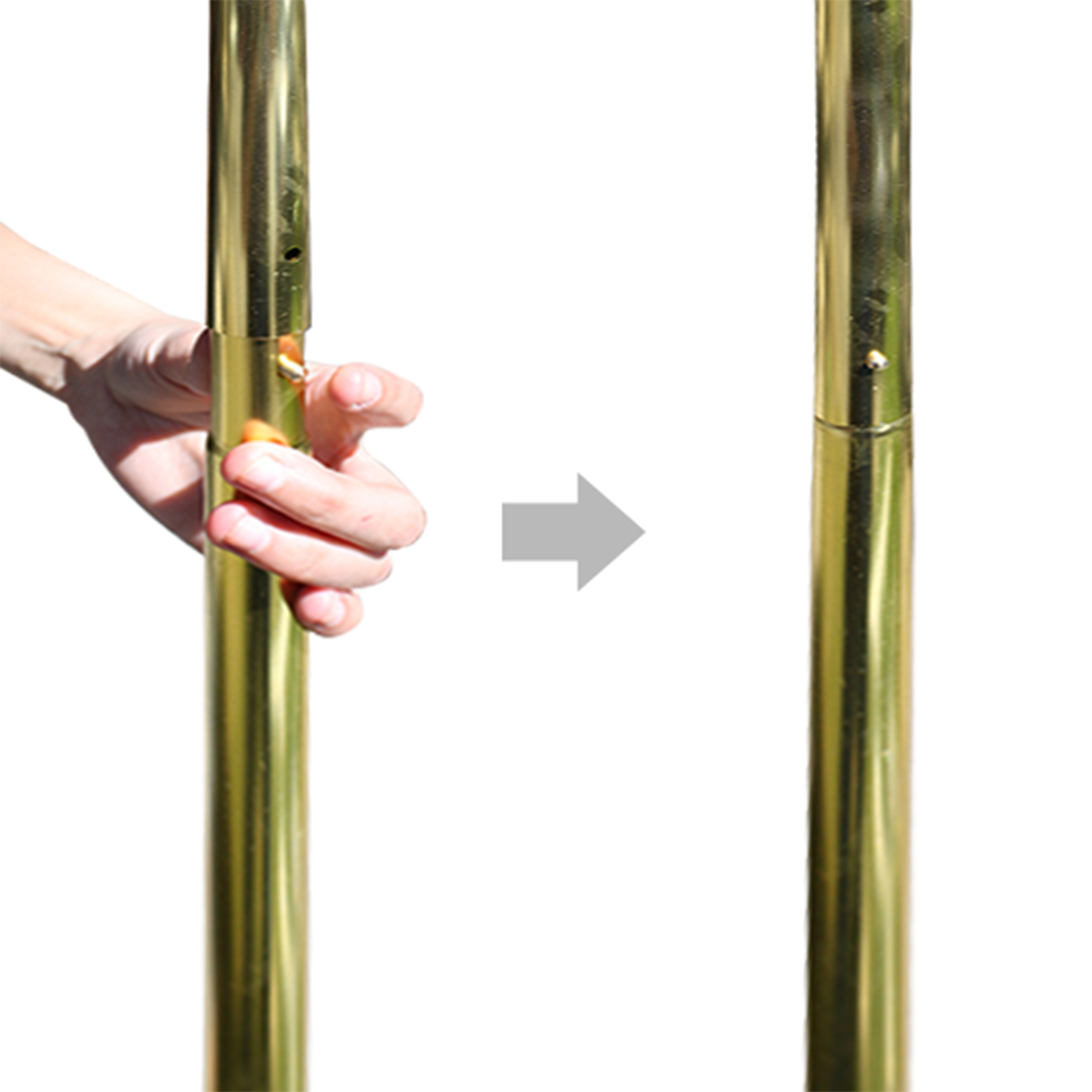 8' Gold Aluminum Display Pole