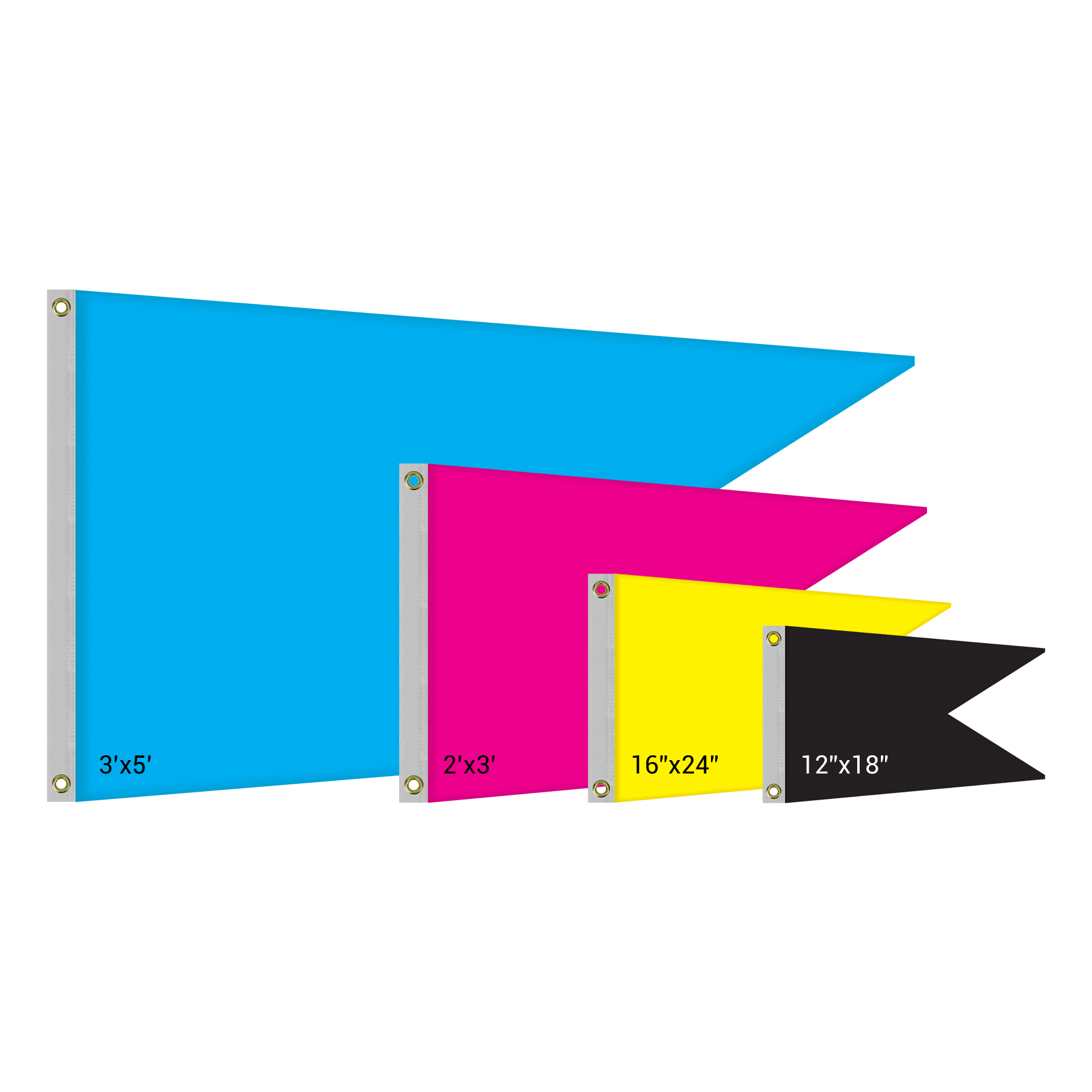 12" x 18" Single Reverse Knitted Polyester Swallowtail Boat Flag