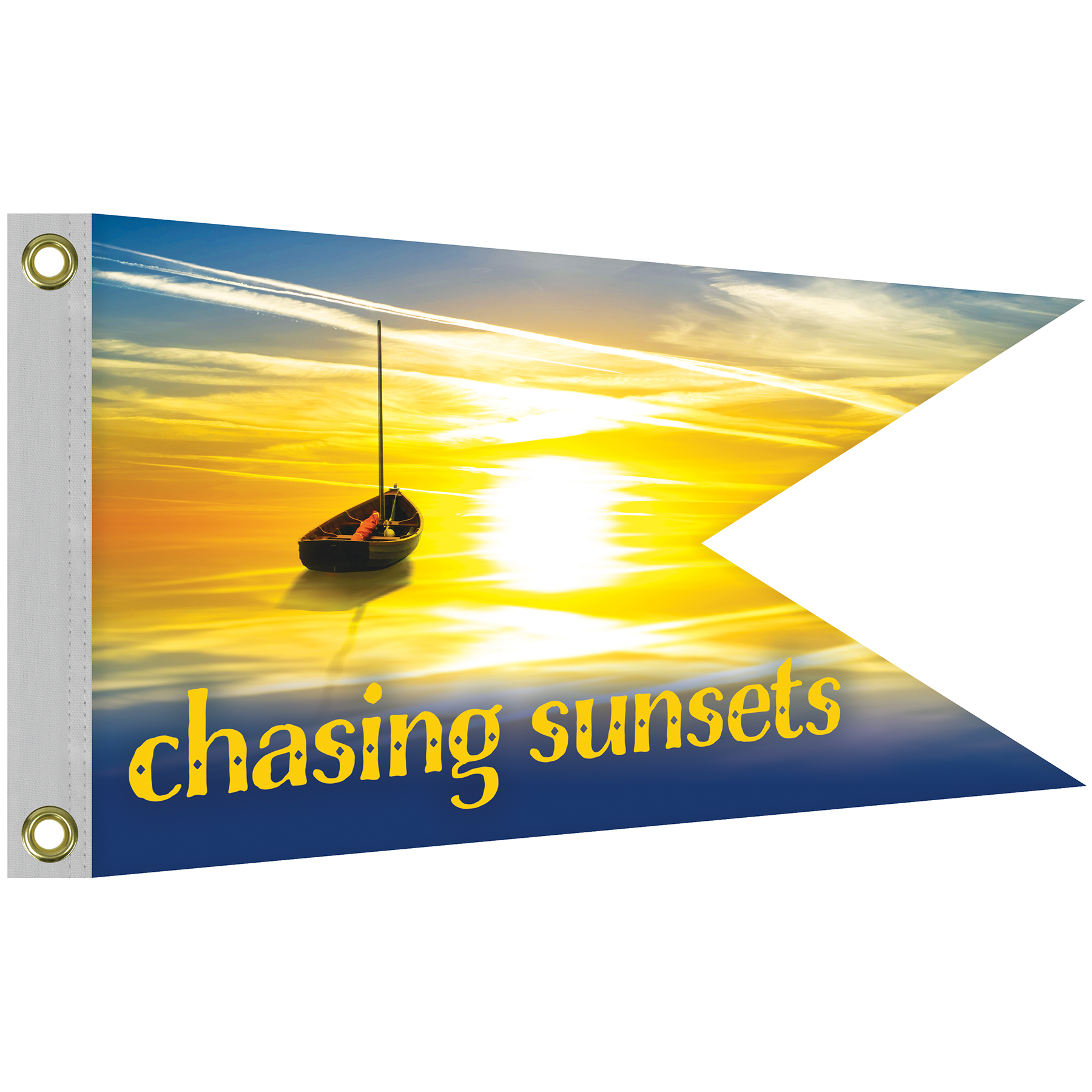 12" x 18" Double Sided Knitted Polyester Swallowtail Boat Flag