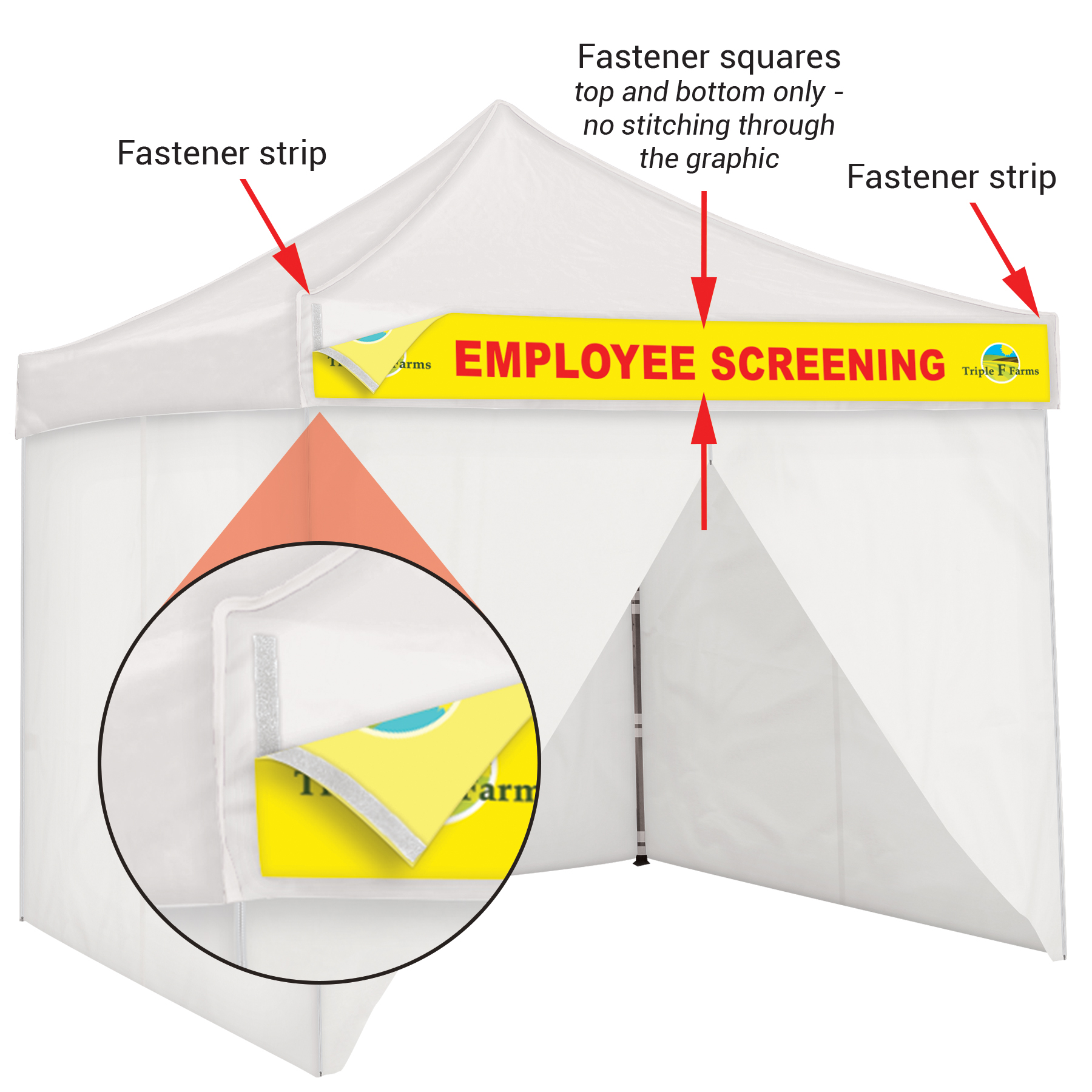 Fully Enclosed Tent with Detachable Graphic
