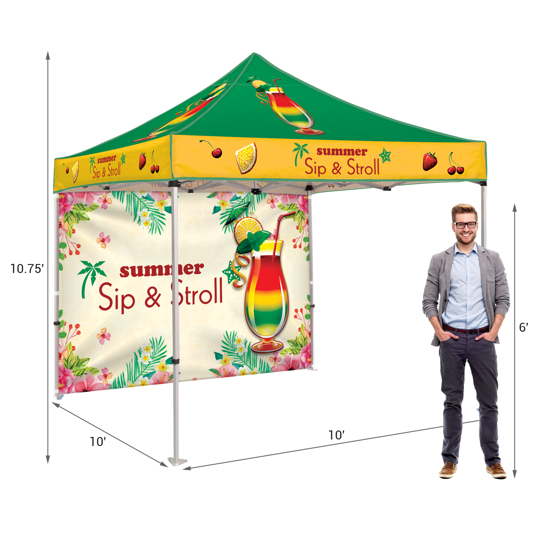 10' Heavy Duty Tent with One Full Double Sided Wall