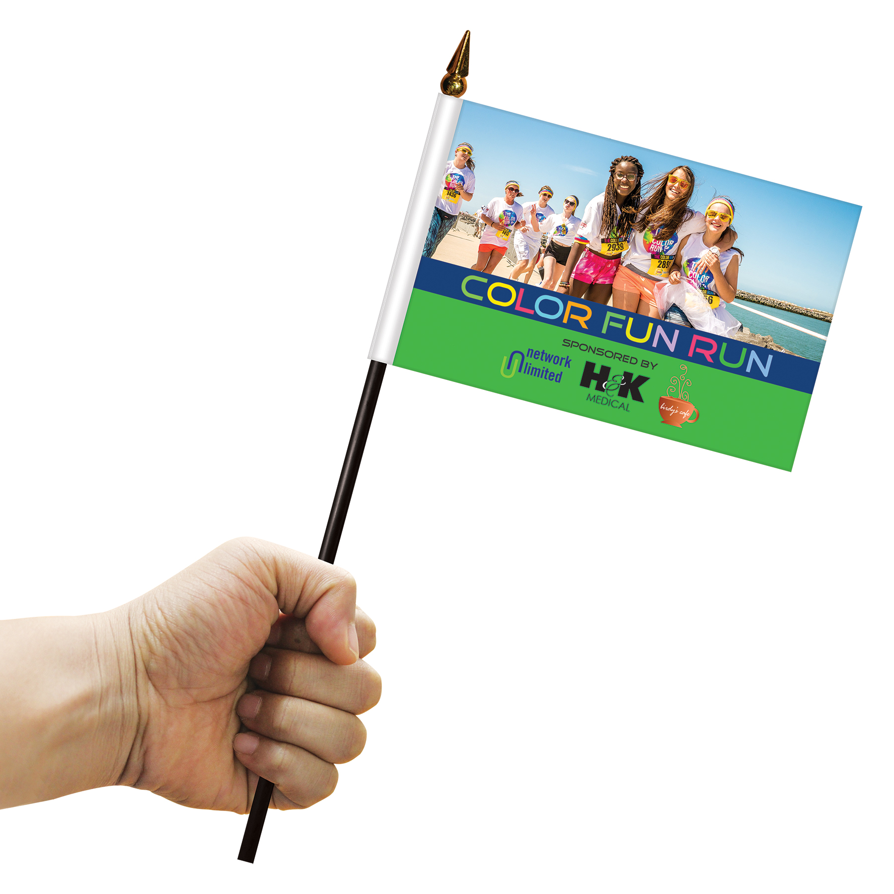 4" x 6" Single Reverse Polyester Stick Flags