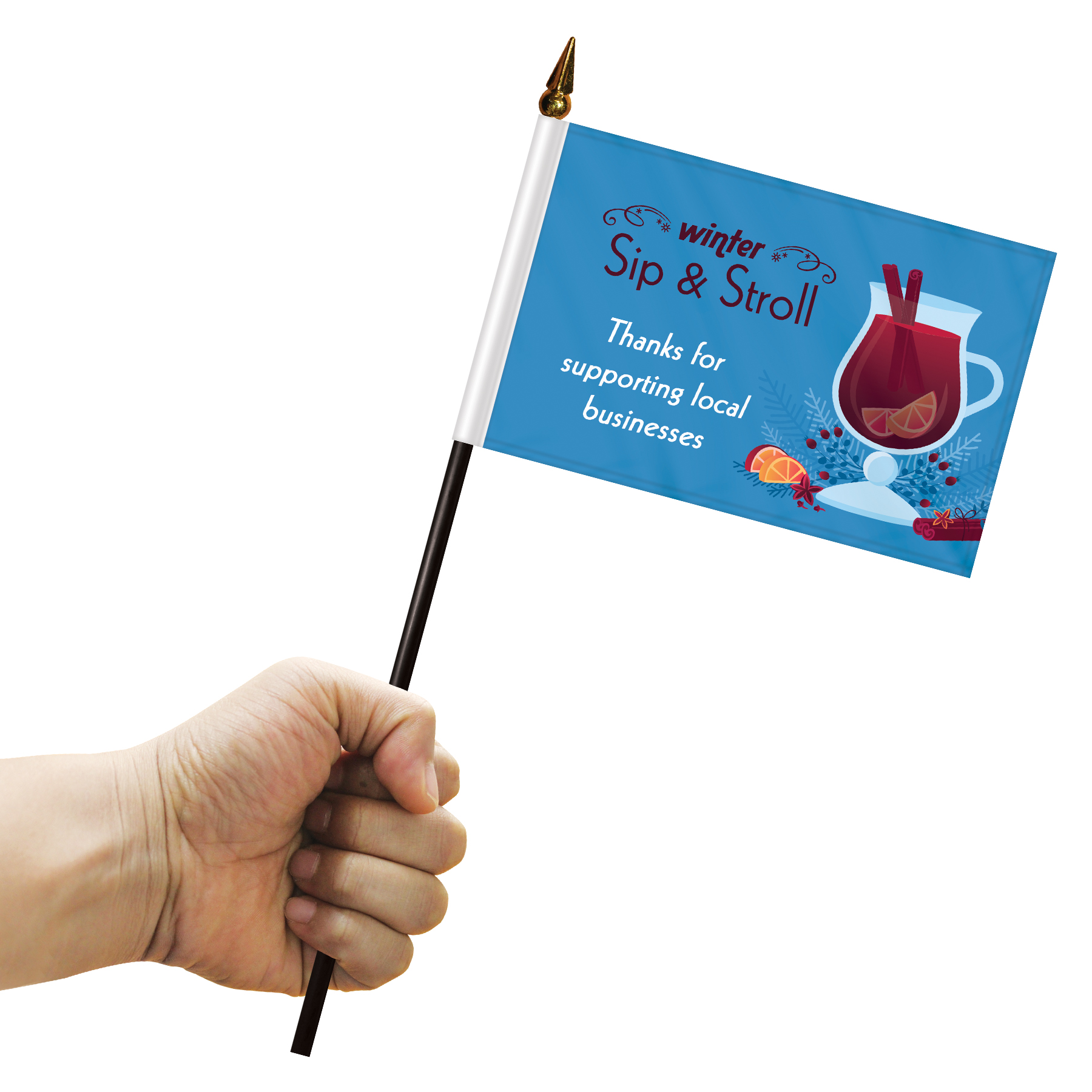 4" x 6" Double Sided Polyester Stick Flags