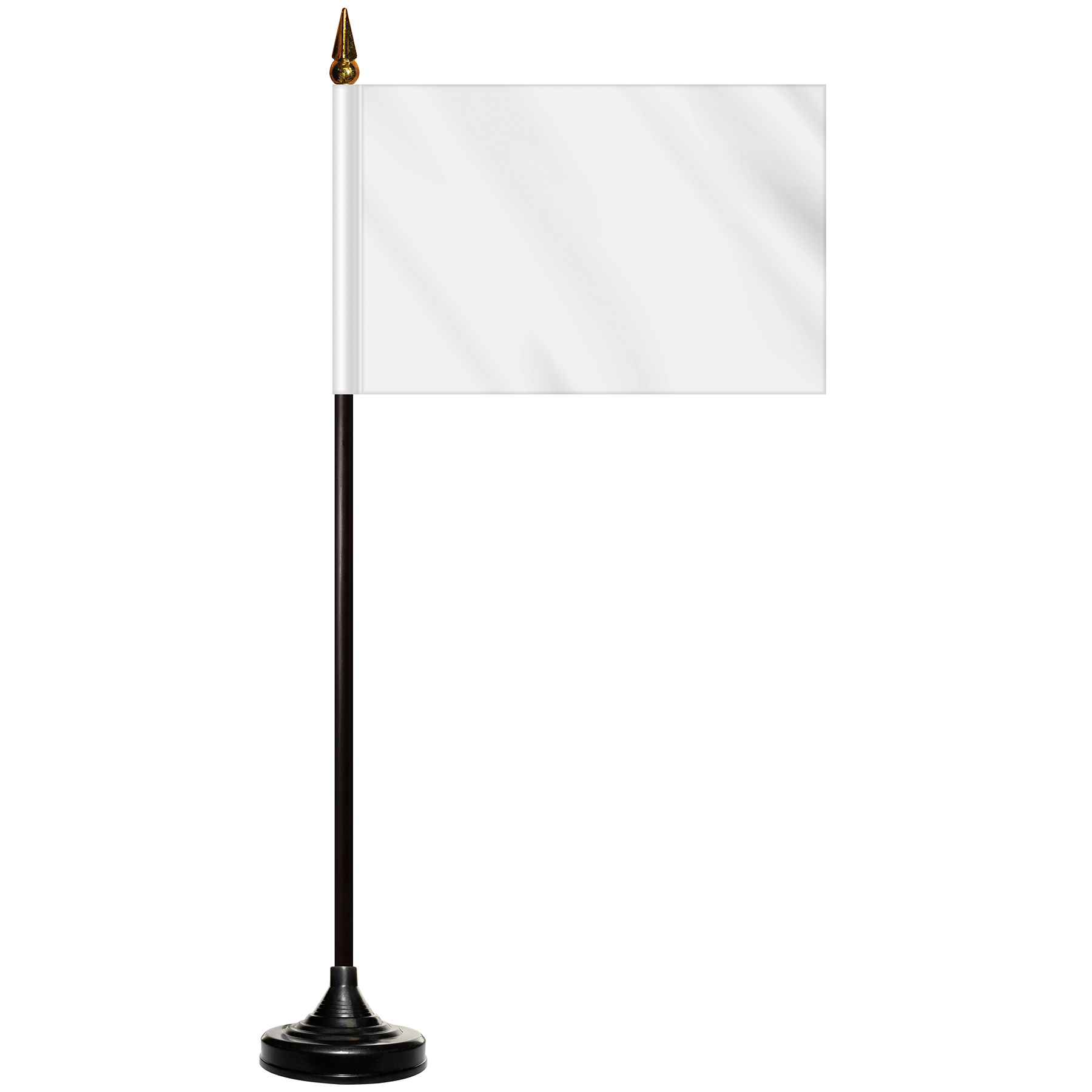 4" x 6" Single Reverse Stick Flag with Black Plastic Weighted Base
