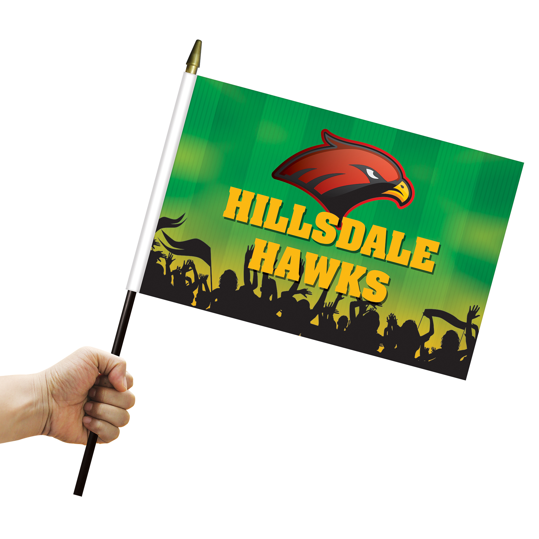 8" x 12" Single Reverse Polyester Stick Flags