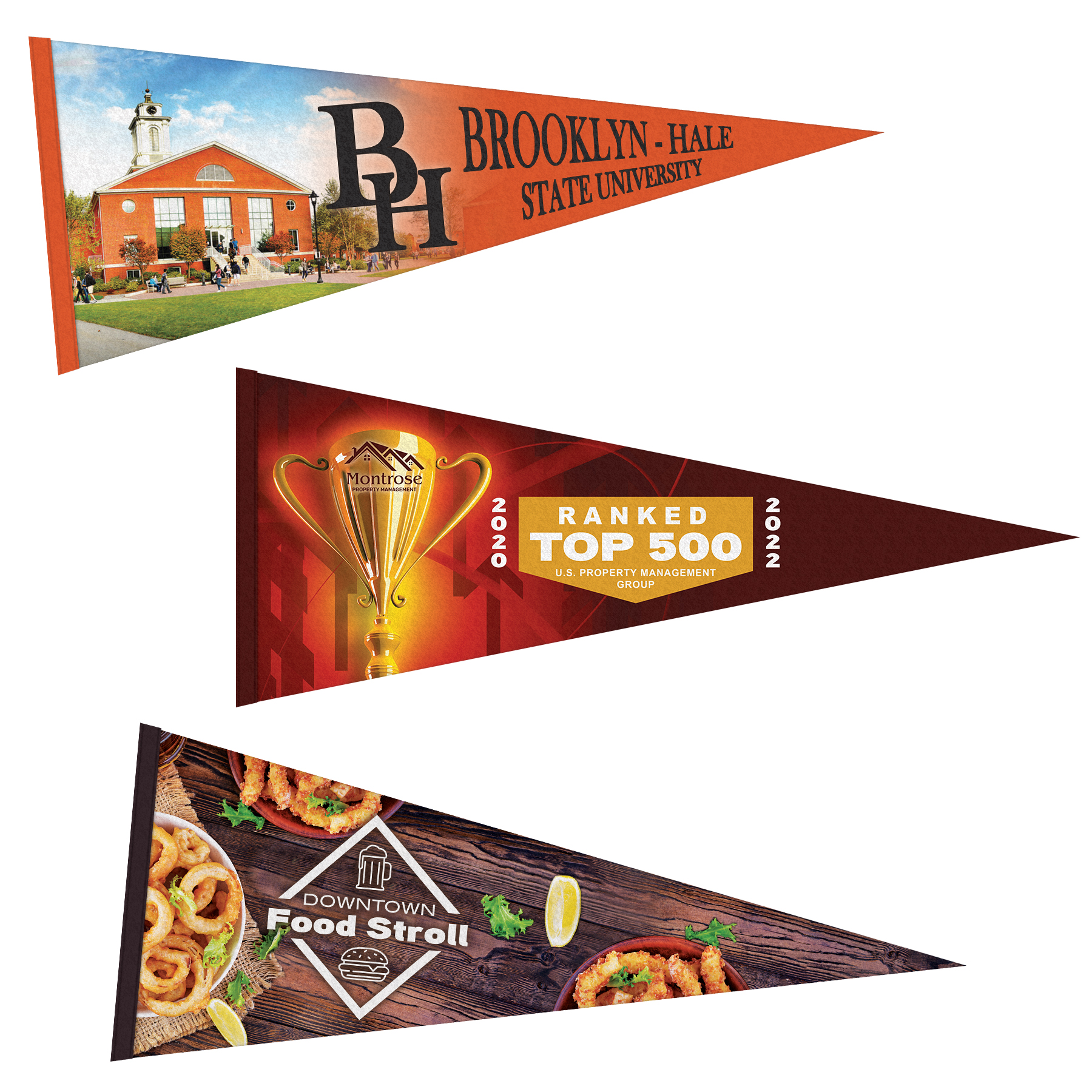 12" x 30" Custom Printed Soft Felt Pennant