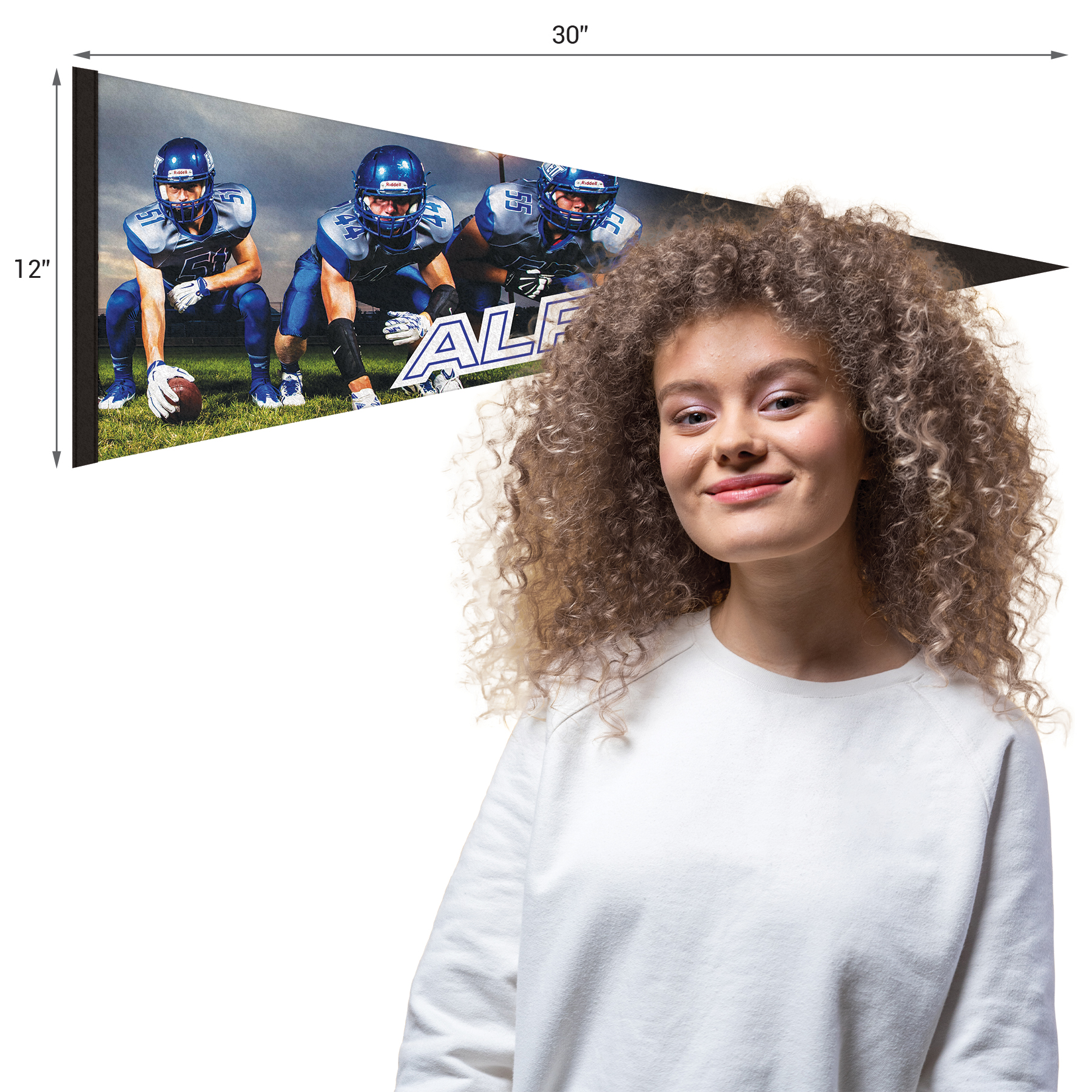 12" x 30" Custom Printed Soft Felt Pennant