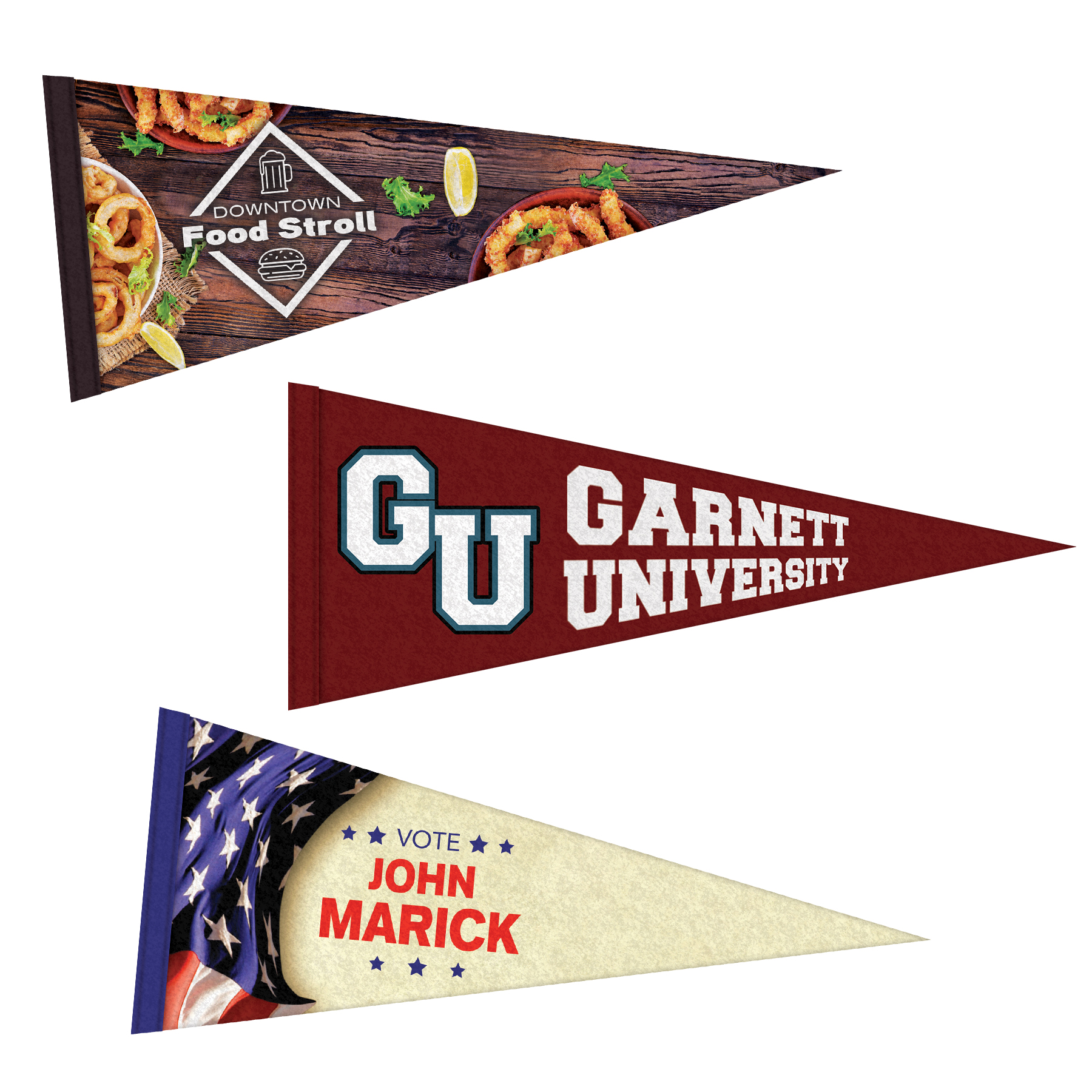 5" x 12" Custom Printed Soft Felt Pennant