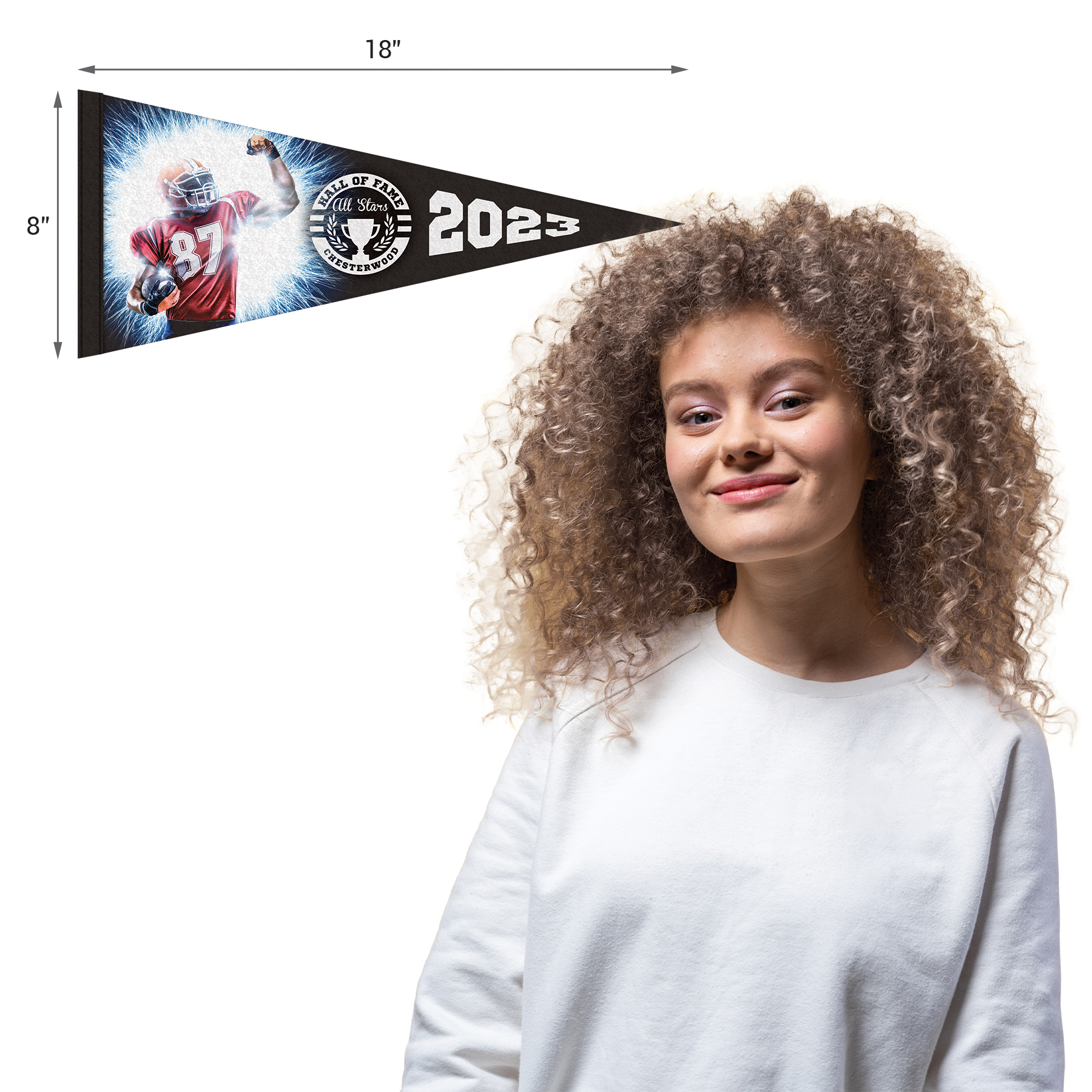 8" x 18" Custom Printed Soft Felt Pennant