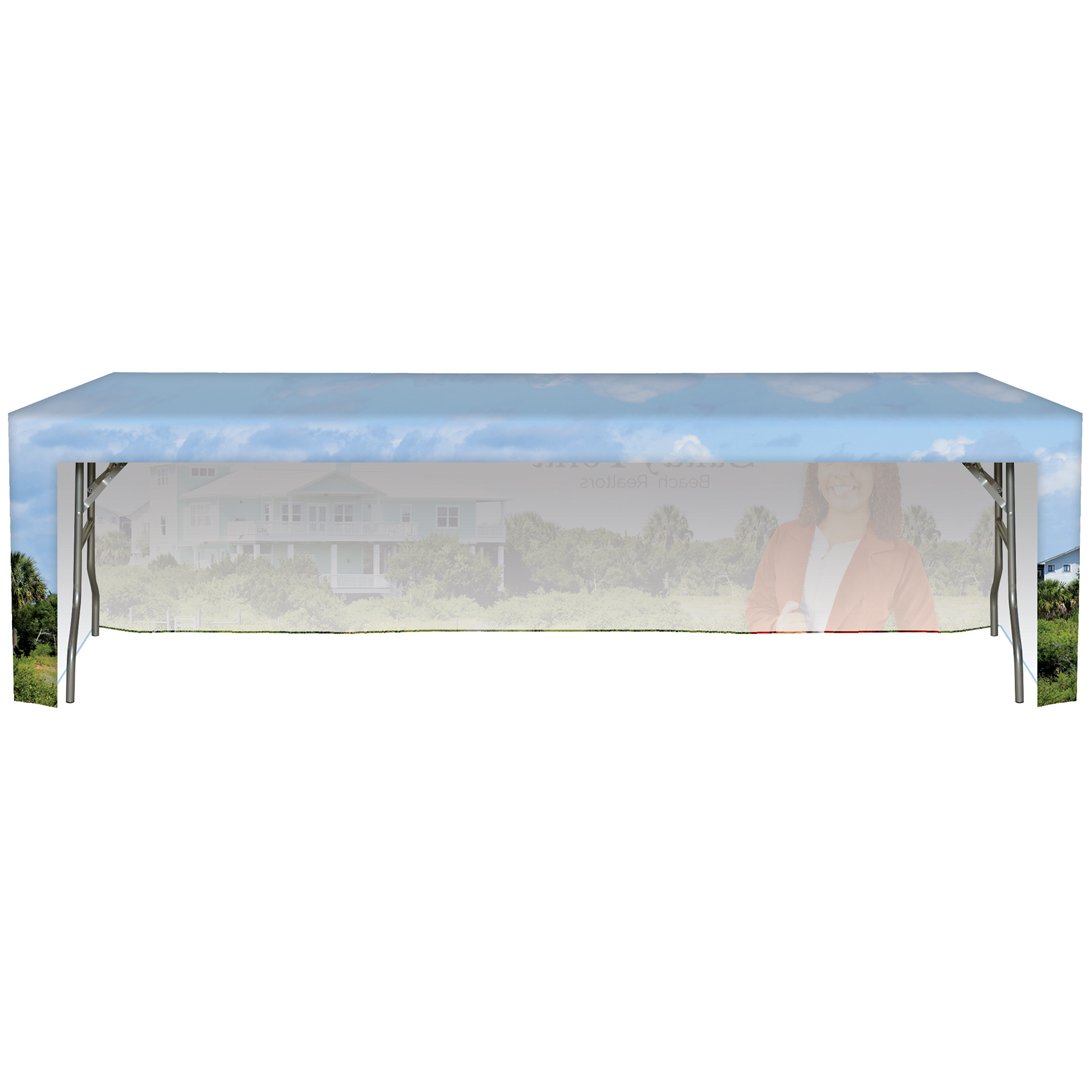 8' Customized Open Back Fitted Table Cover