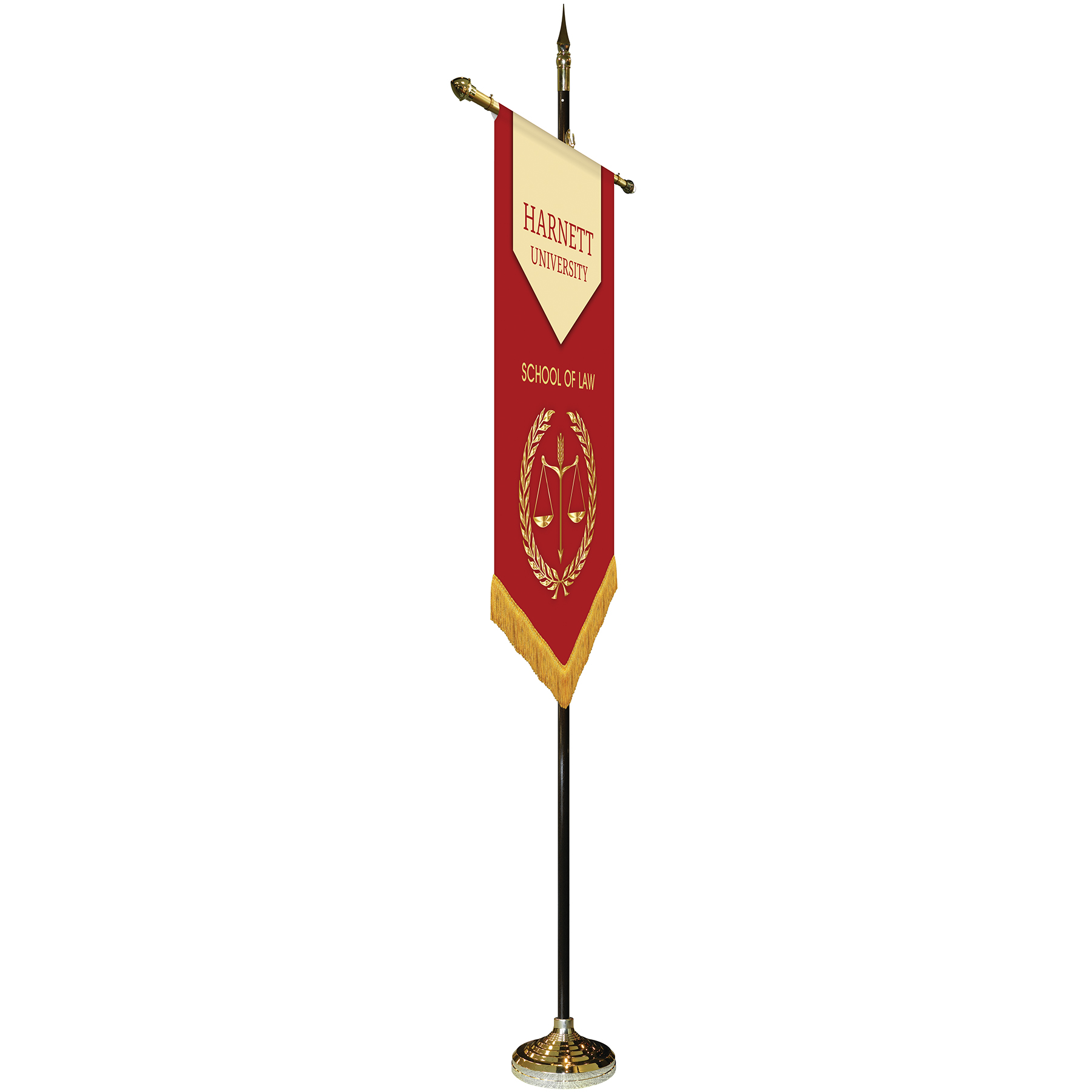 30" x 48" Premium Gonfalon 8' Kit / V-Cut / Fringe