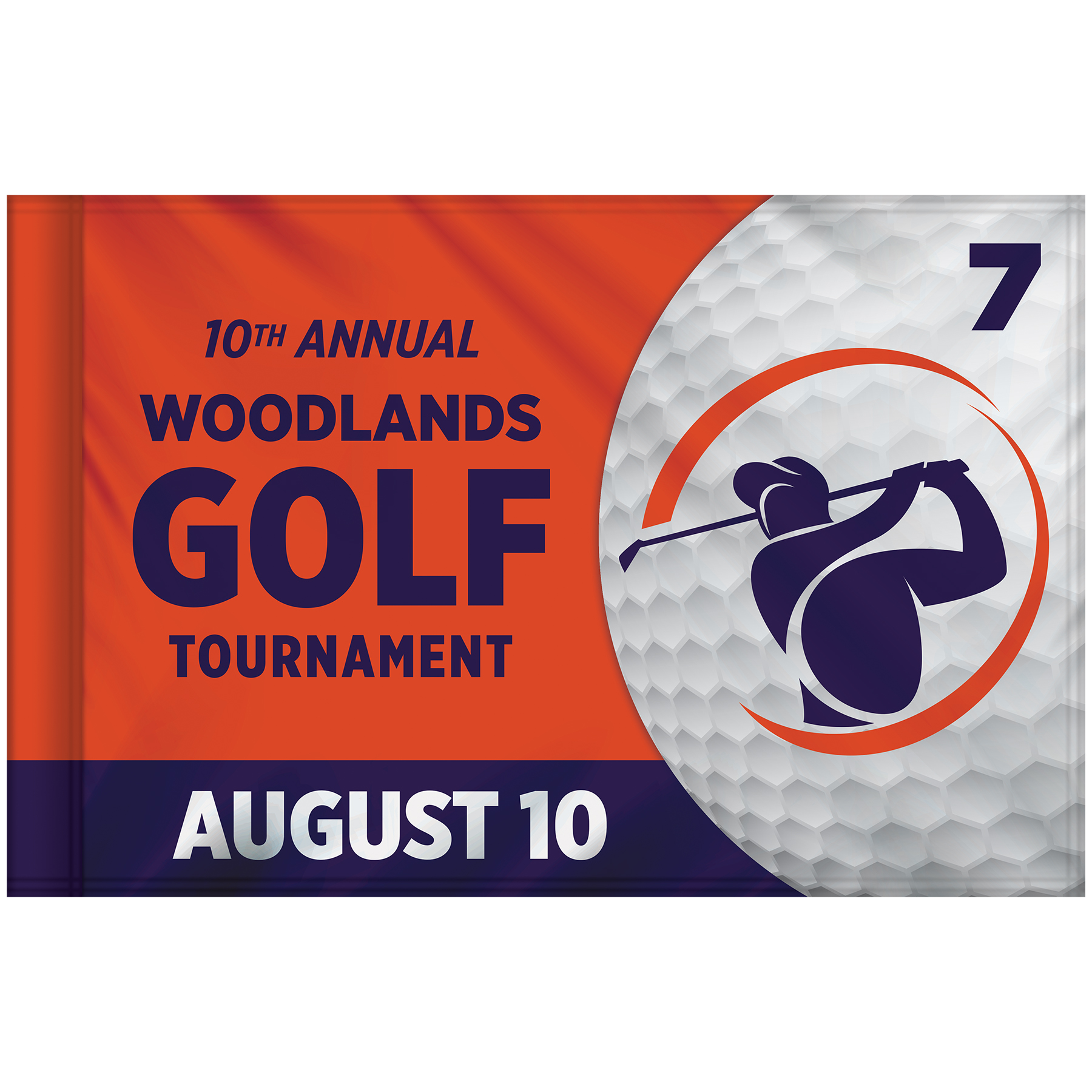 14" x 20" Custom Double Sided Golf Flag with Tube