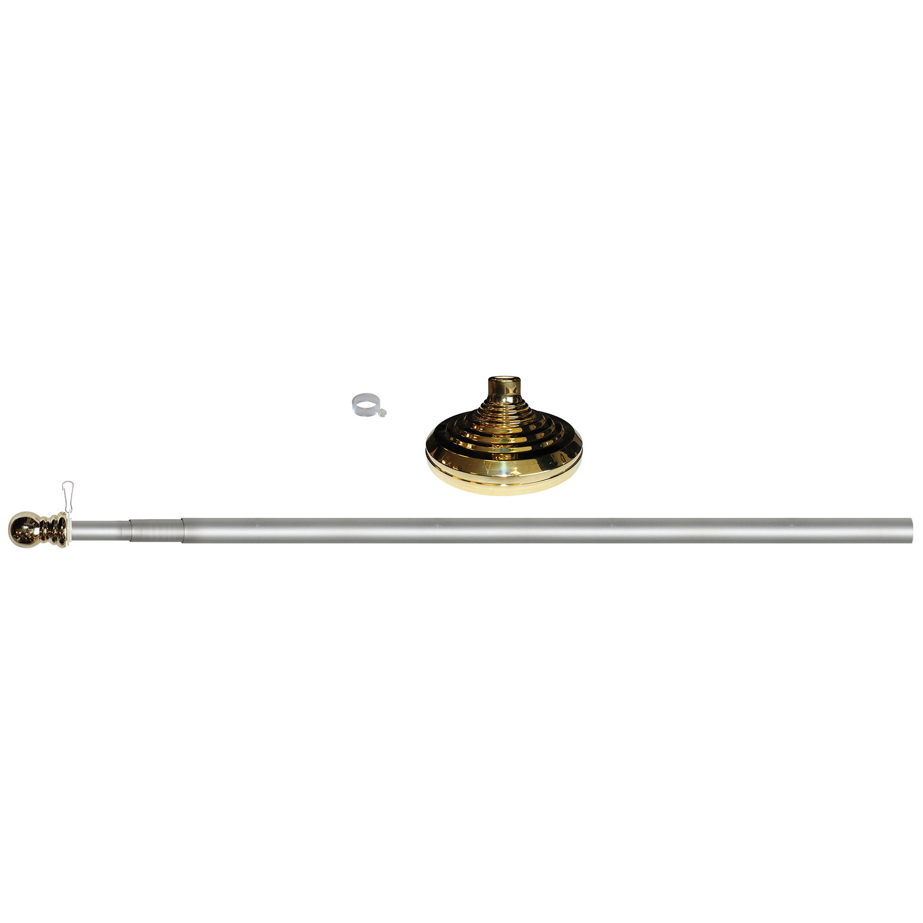 Indoor & Parade Telescopic Silver Pole And Base Kit - 8ft