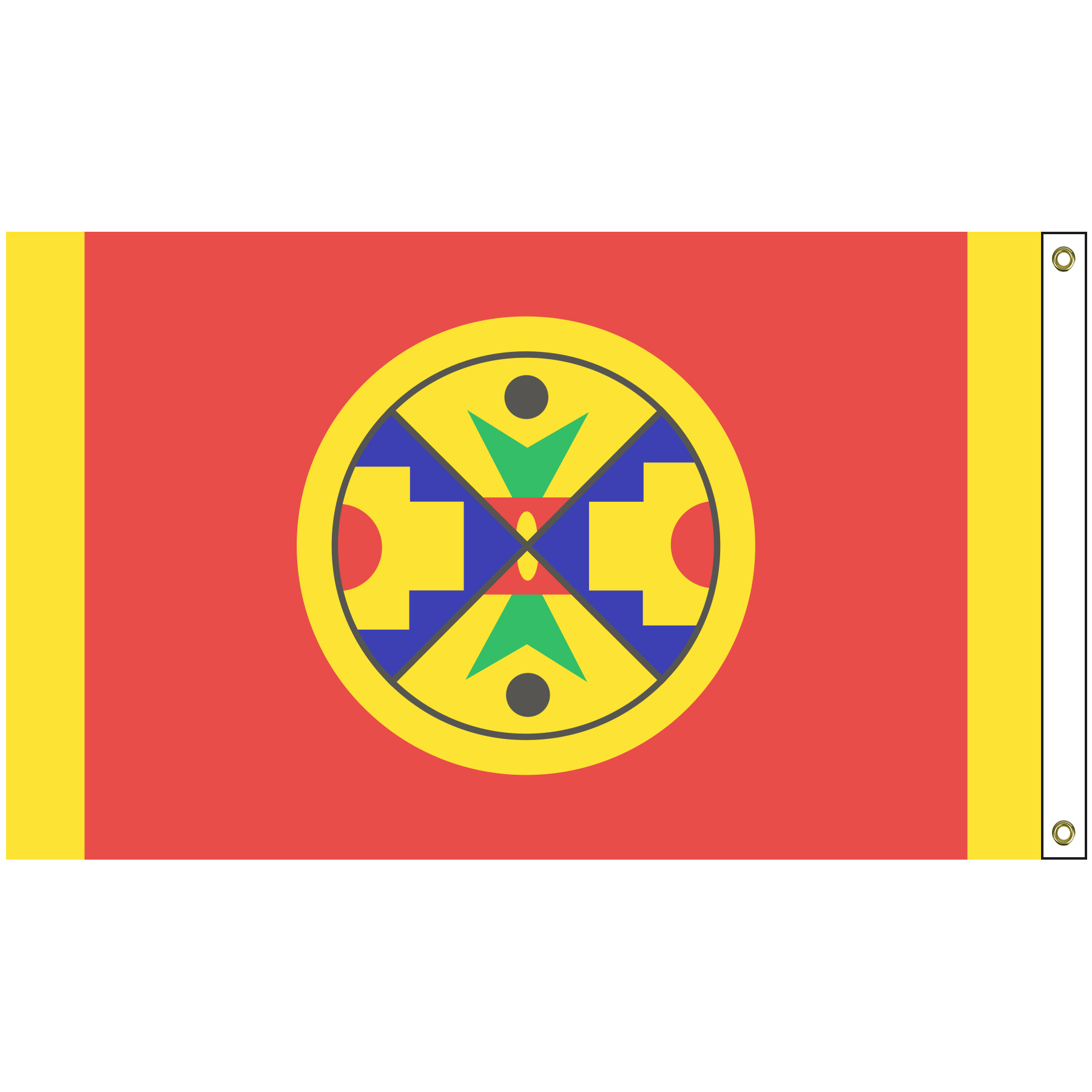 2' x 3' Eel Ground First Nation Mi'kmaq Tribe Flag w/ Heading & Grommets