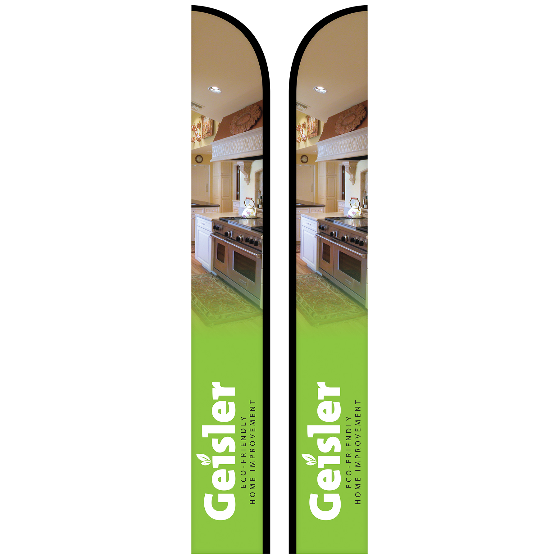 15' Double Sided Custom Portable Half Drop Banners