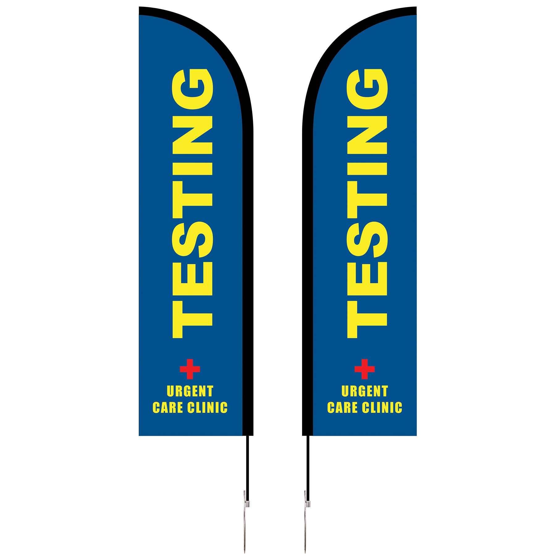 8' Double Sided Portable Half Drop Banner w/ Hardware Set