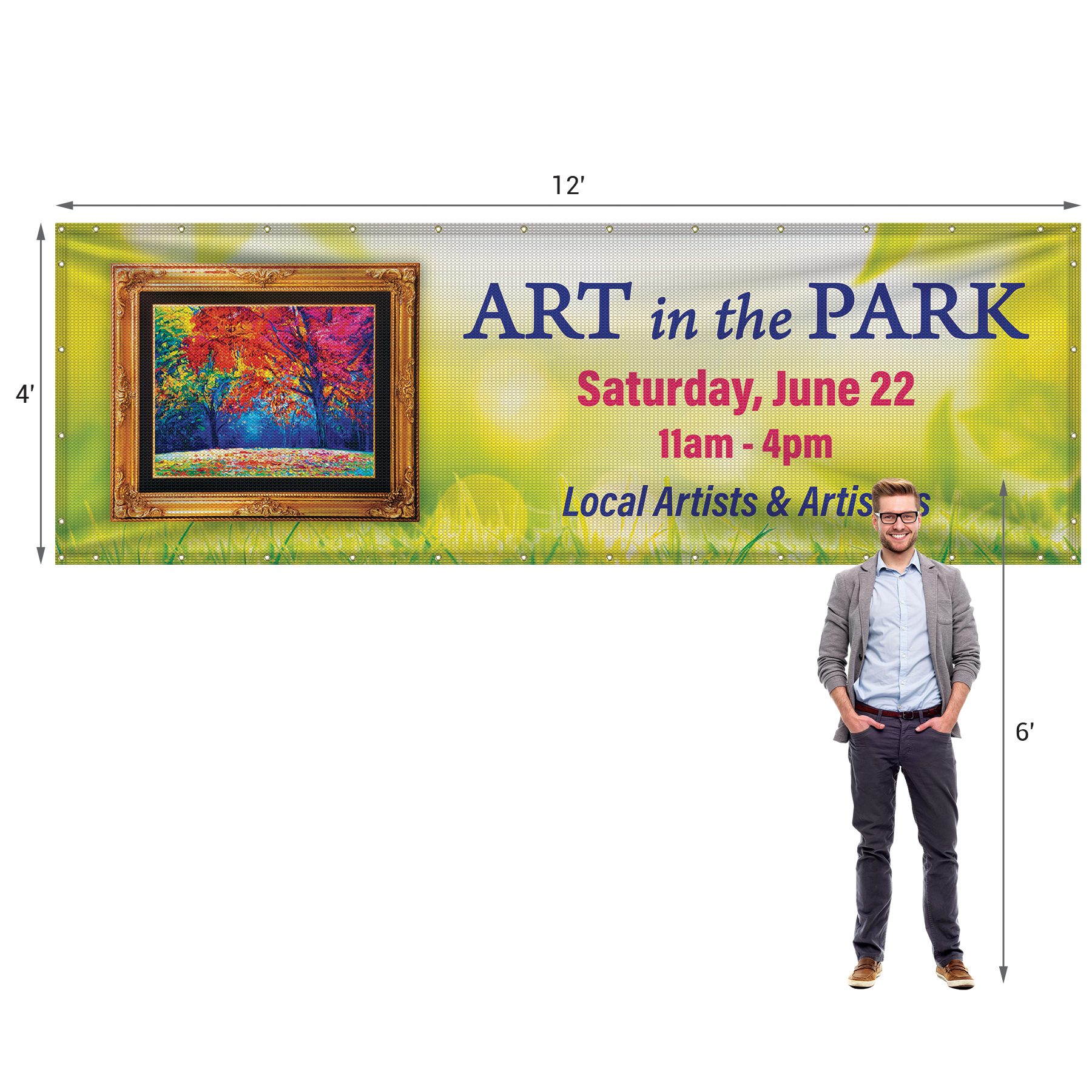 4' x 12' Premium Polyester Mesh Banner