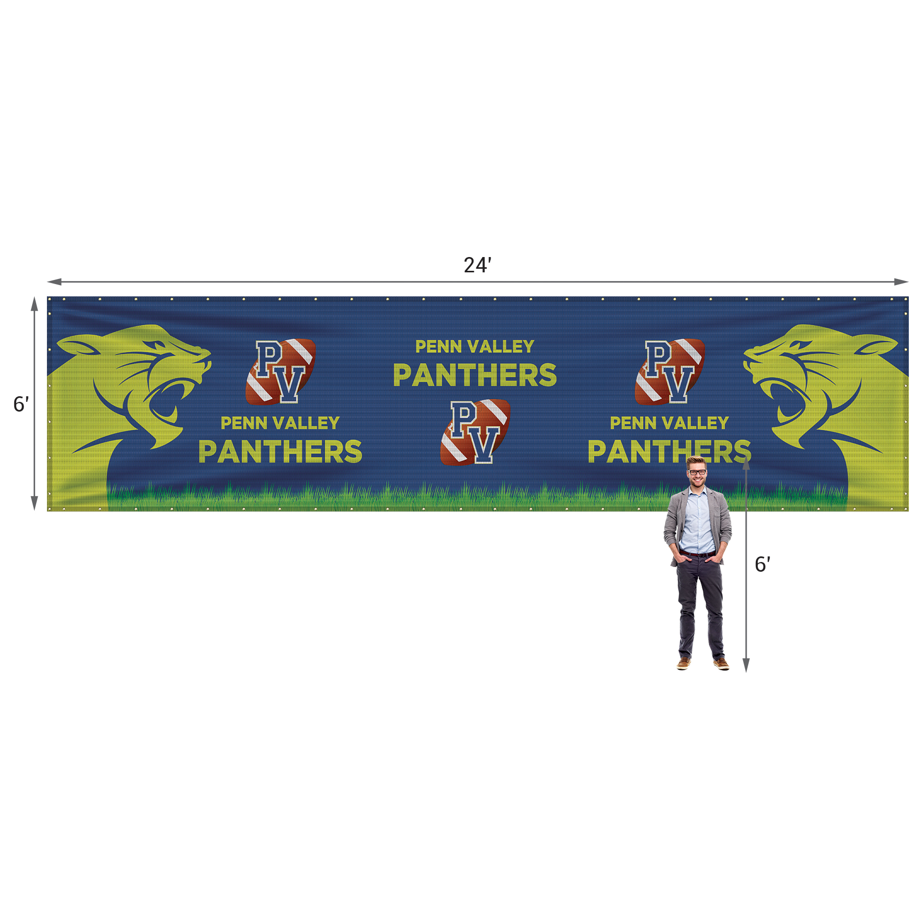 6' x 24' Premium Polyester Mesh Banner