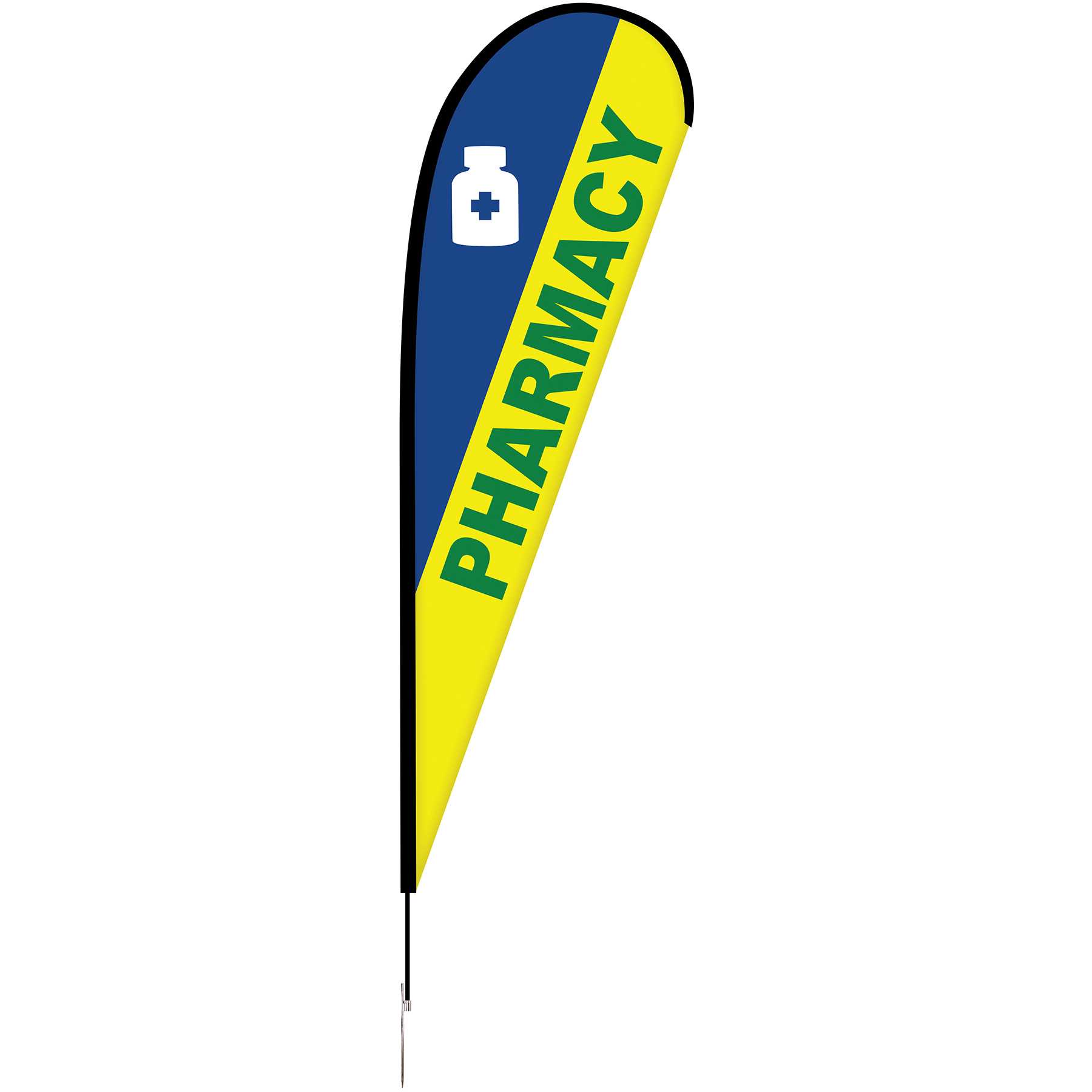 10' Single Reverse Portable Teardrop Banner w/ Hardware Set