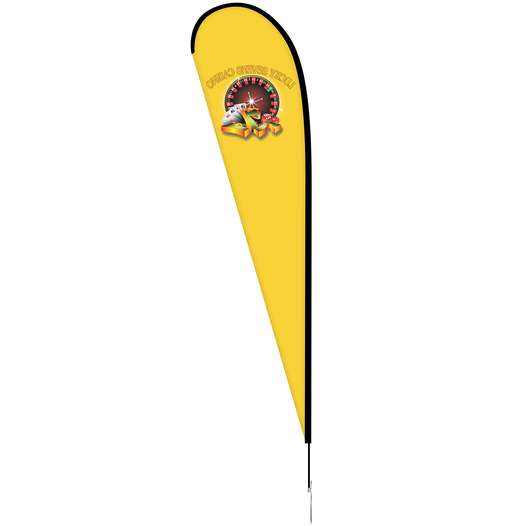 12' Single Reverse Portable Teardrop Banner w/ Hardware Set