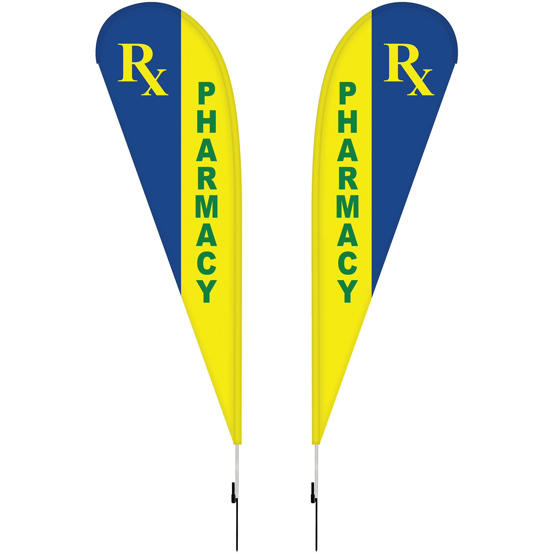 10' Double Sided Teardrop Banner w/ Premium Hardware & Spike