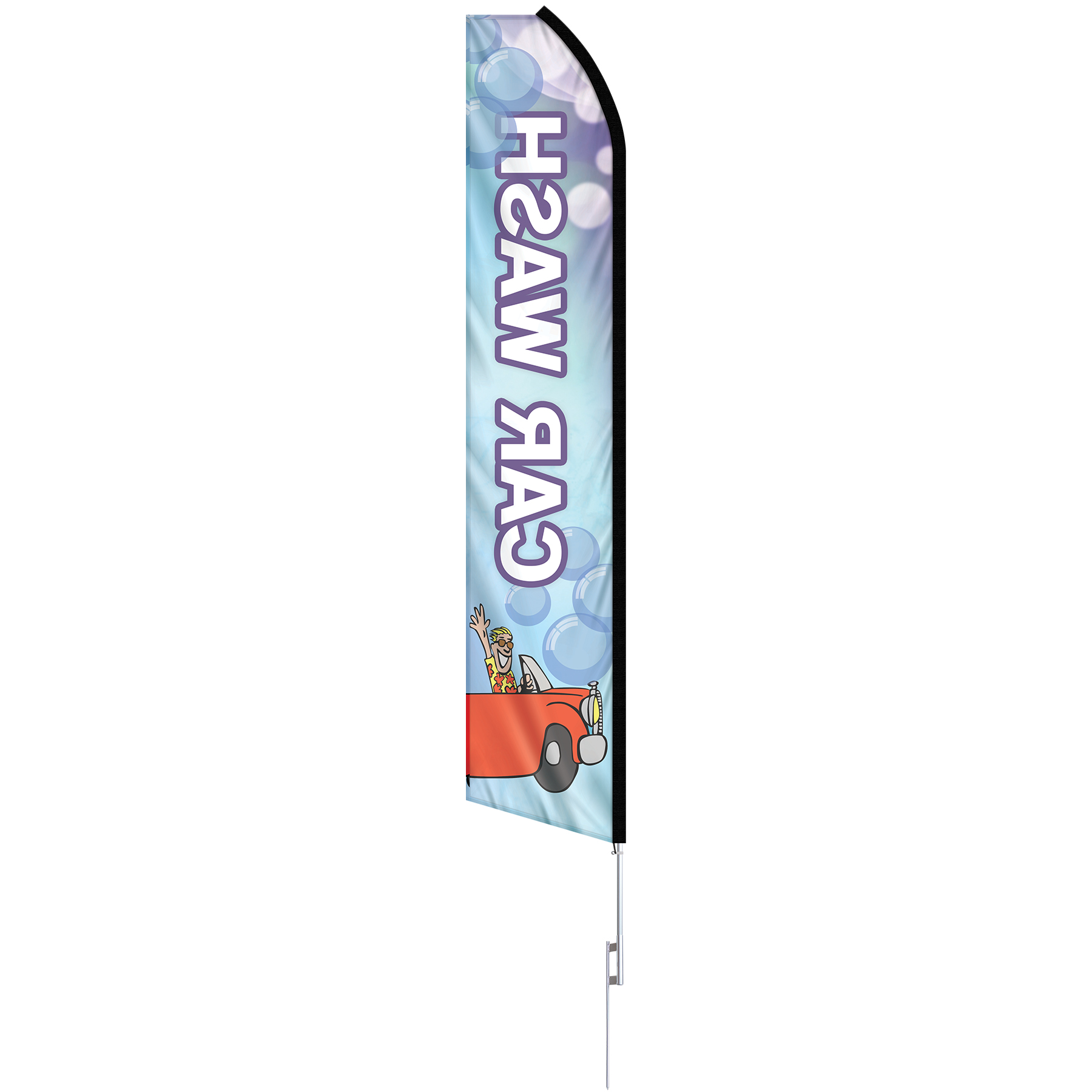 12’ Digitally Printed Custom Swooper Banner Kit with 15’ Swooper Pole