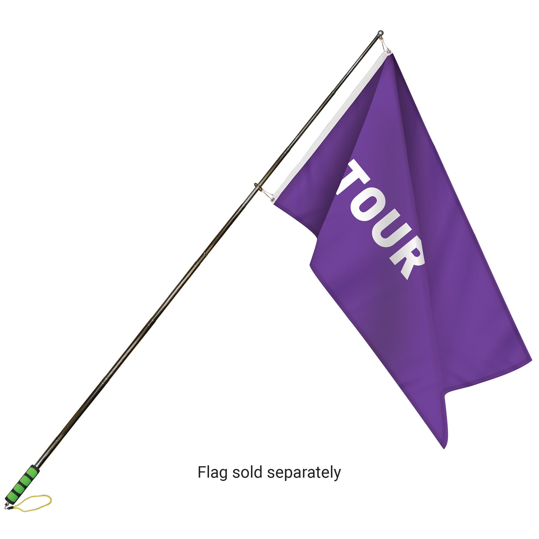 Handheld Telescopic Flagpole - Green Handle