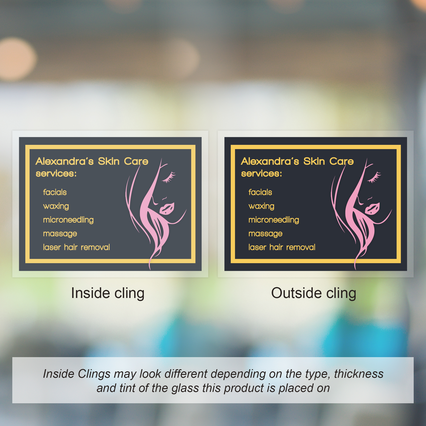 6" x 8" Inside Window Static Cling