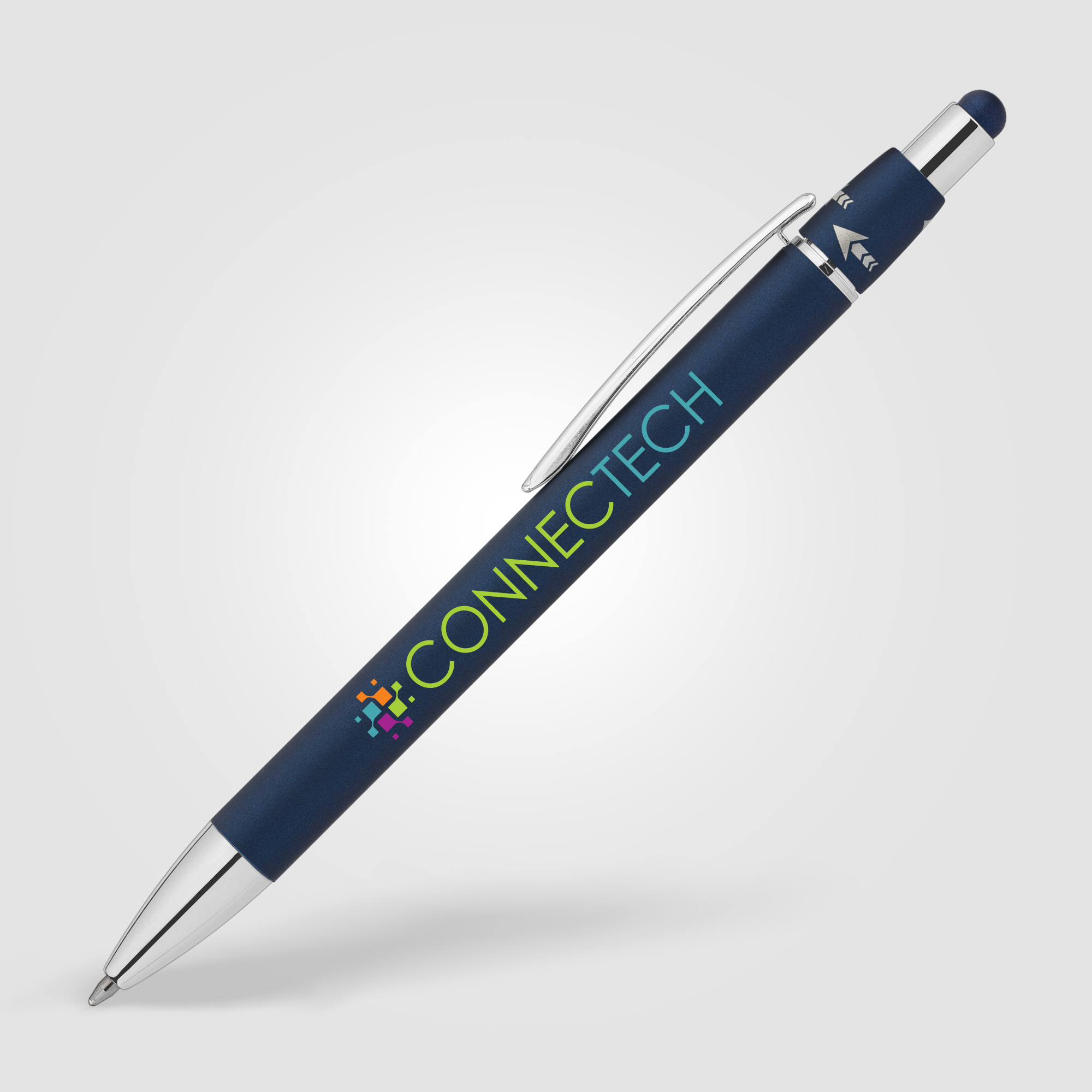 Orbit Spinner Chrome Metal Pen w/ Stylus - ColorJet