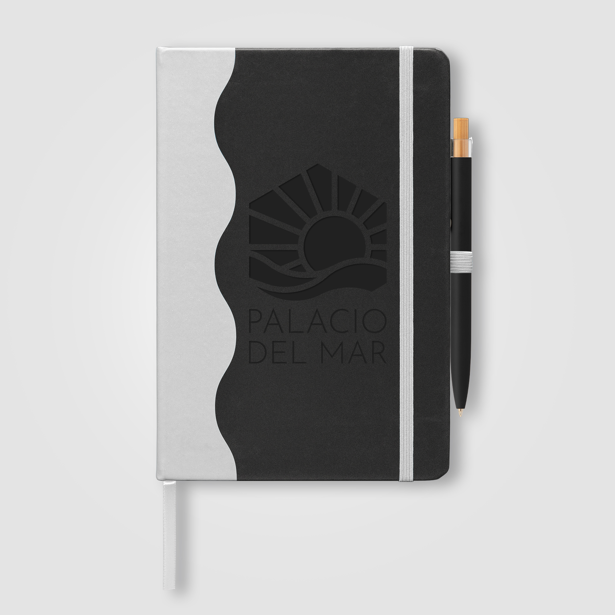 Grete Recycled Wave Pattern Journal Pen Set - A5 - Deboss