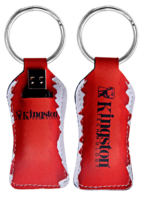 Poly Rubber Key Fob, Rectangle - USB